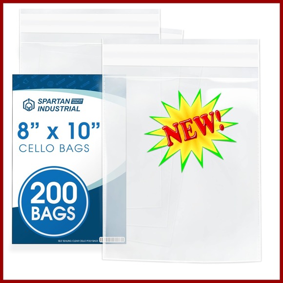 Office | 20 Clear Resealable Cello Bag 8x10 Poly Self Seal Food Safe ...